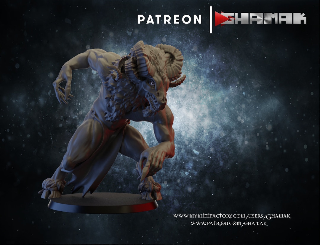 Satyr Goat Dnd Miniatures Compatible With 28mm 32mm Tabletop Fantasy ...