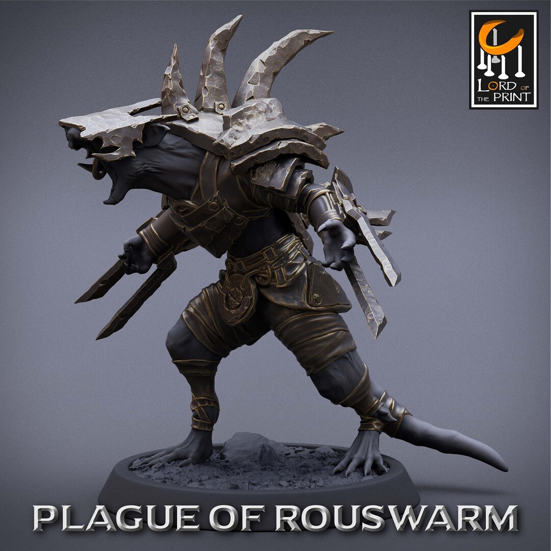 Ratfolk Paladin V4 Premium Dnd Miniature Mini Rat Folk Mousefolk Mouse ...