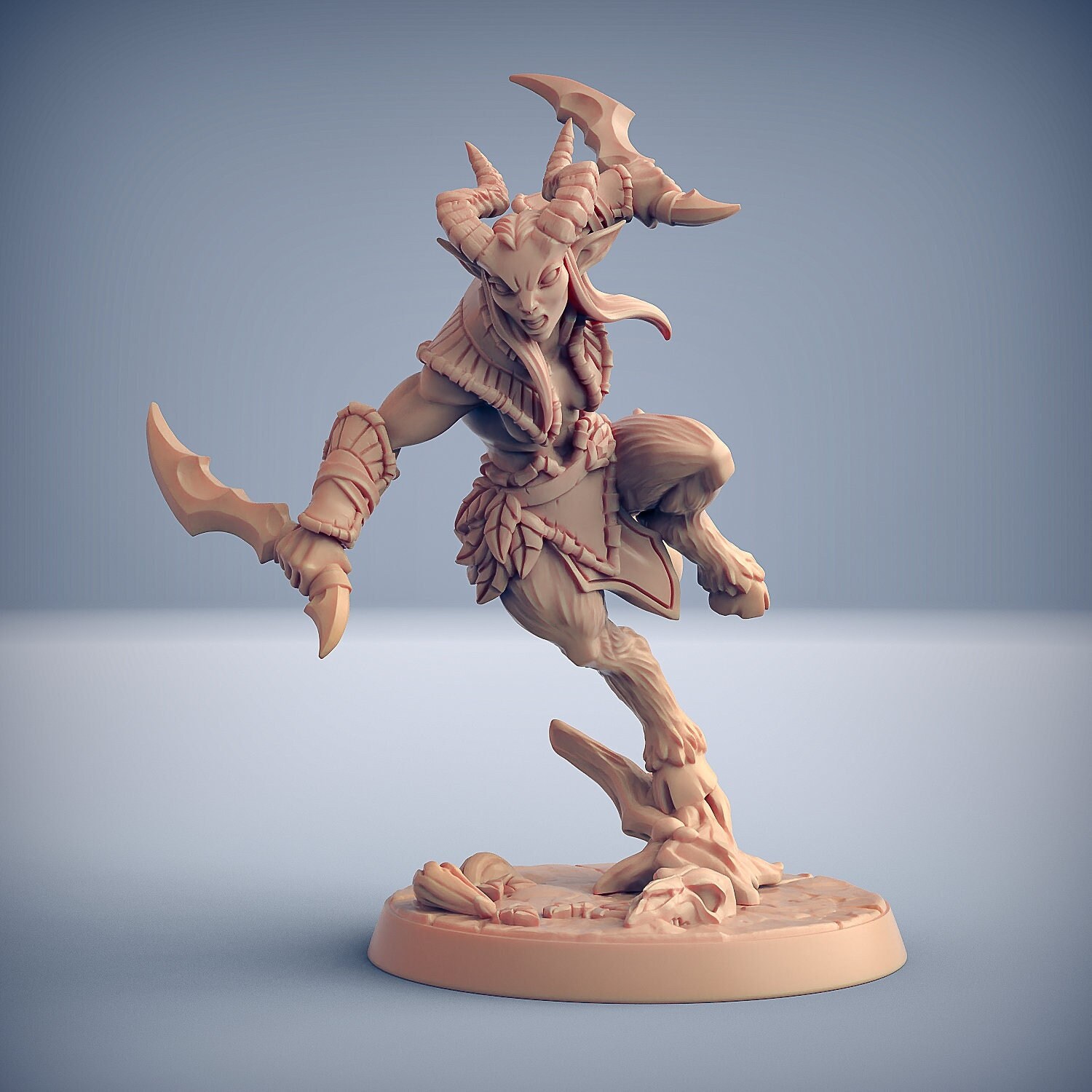 Female Satyr Warrior D Dnd Miniatures Compatible With 28mm 32mm Fantasy ...