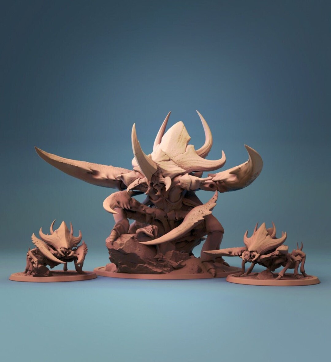 3x Ankheg Pack Dnd Miniatures Compatible With 28mm 32mm Fantasy Minis ...
