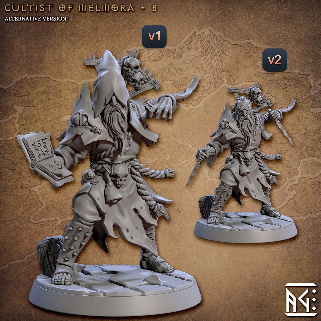 Cultist Wizard Sorcerer B Dnd Miniature Mini Figure Figurine | 28mm ...