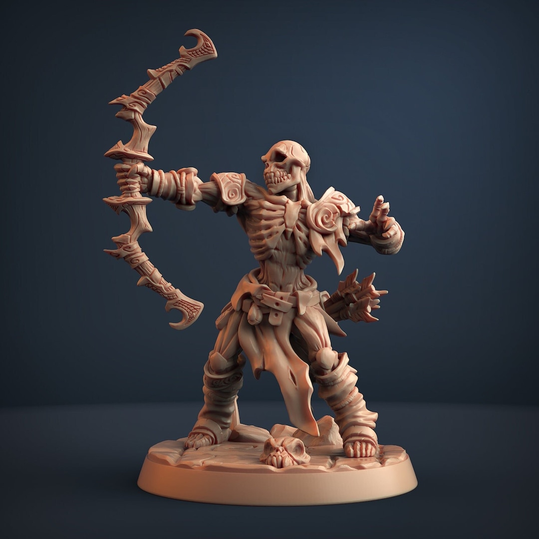 Necromancer Skeleton V9 Premium Dnd Miniature | Archer Ranger | Resin ...