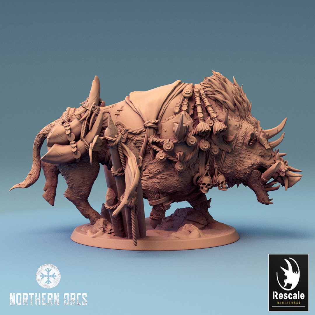 Boar Armored Miniature Saddle V5 Premium Dnd Miniature Mini Sanded ...