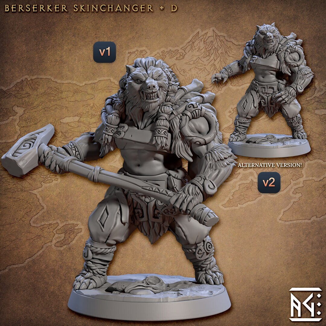 Bearfolk Bear Folk Werebear D Premium dnd Mini Figura Estatua / 28 mm ...