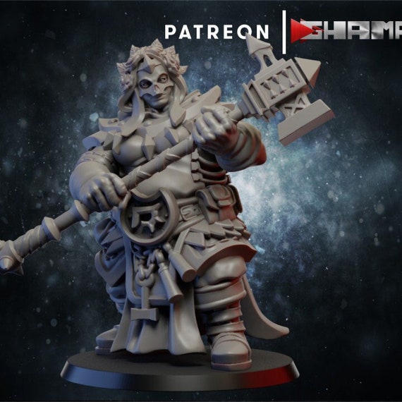 Nun Barbarian V1 Premium 3D Printed Fantasy Tabletop - Etsy