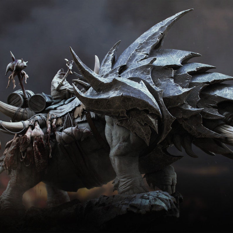 Mammoth Dnd Miniatures Compatible With 28mm 32mm Fantasy Minis | 44275 ...