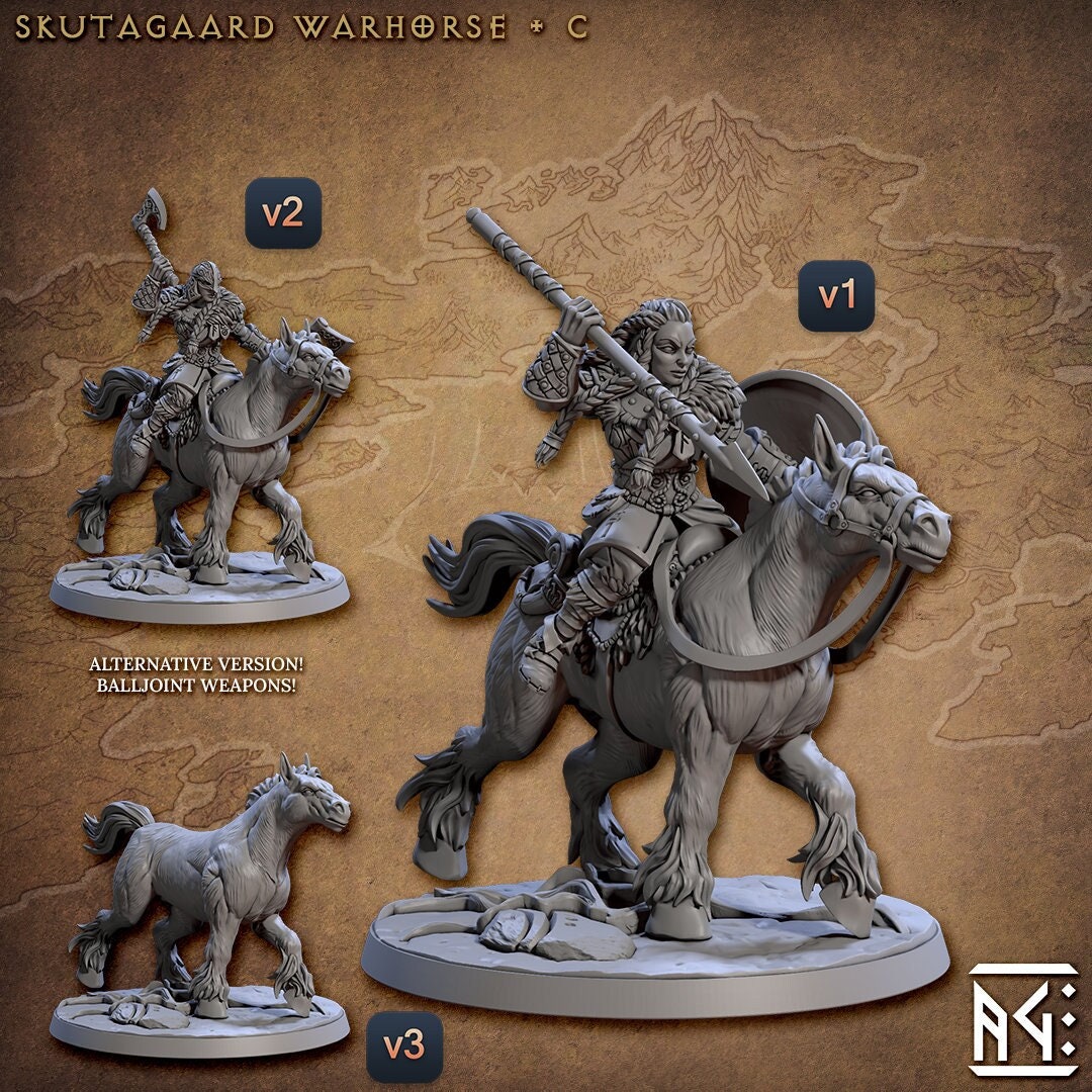 Viking Shield Maiden Shieldmaiden Rider C Dnd Miniature Mini Figure ...