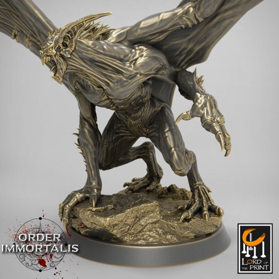 Flying Vampire Crouch Premium Dnd Miniature Mini Unchained Warrior ...