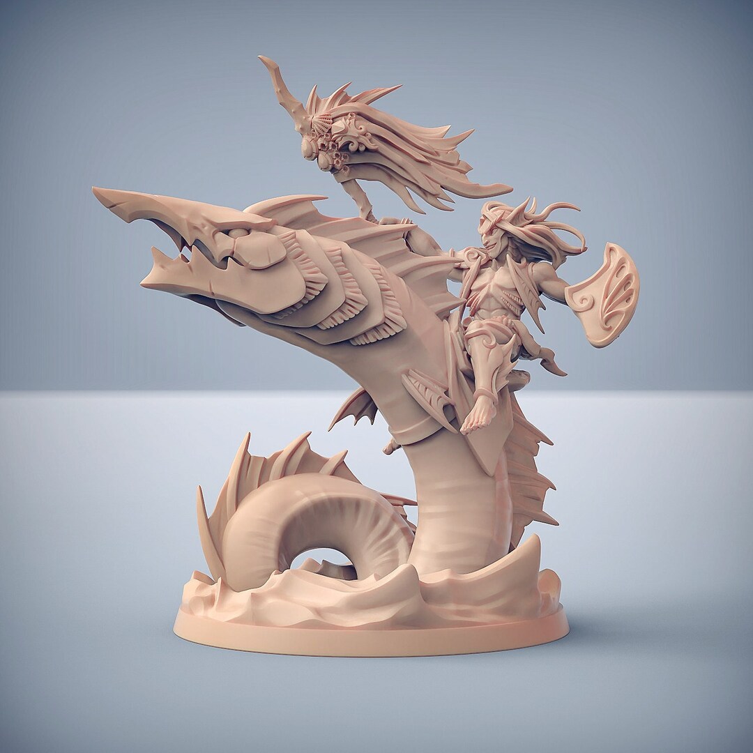 Triton Eel Rider A Premium dnd Miniature Mini Fishfolk | Impression 3D ...