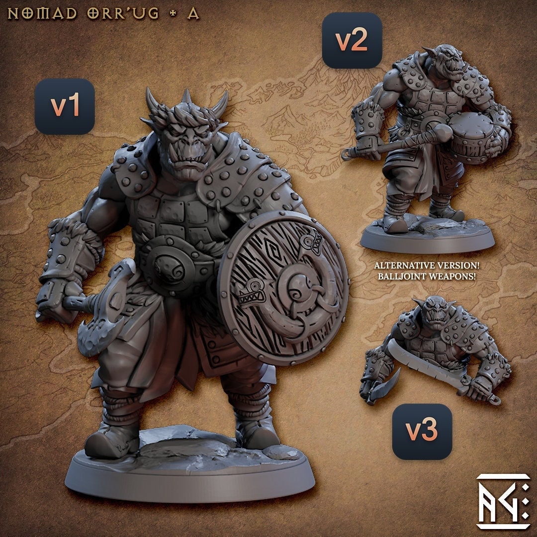 Orc Barbarian A Premium Dnd Miniature Mini | Resin 3D Printed | 28mm ...
