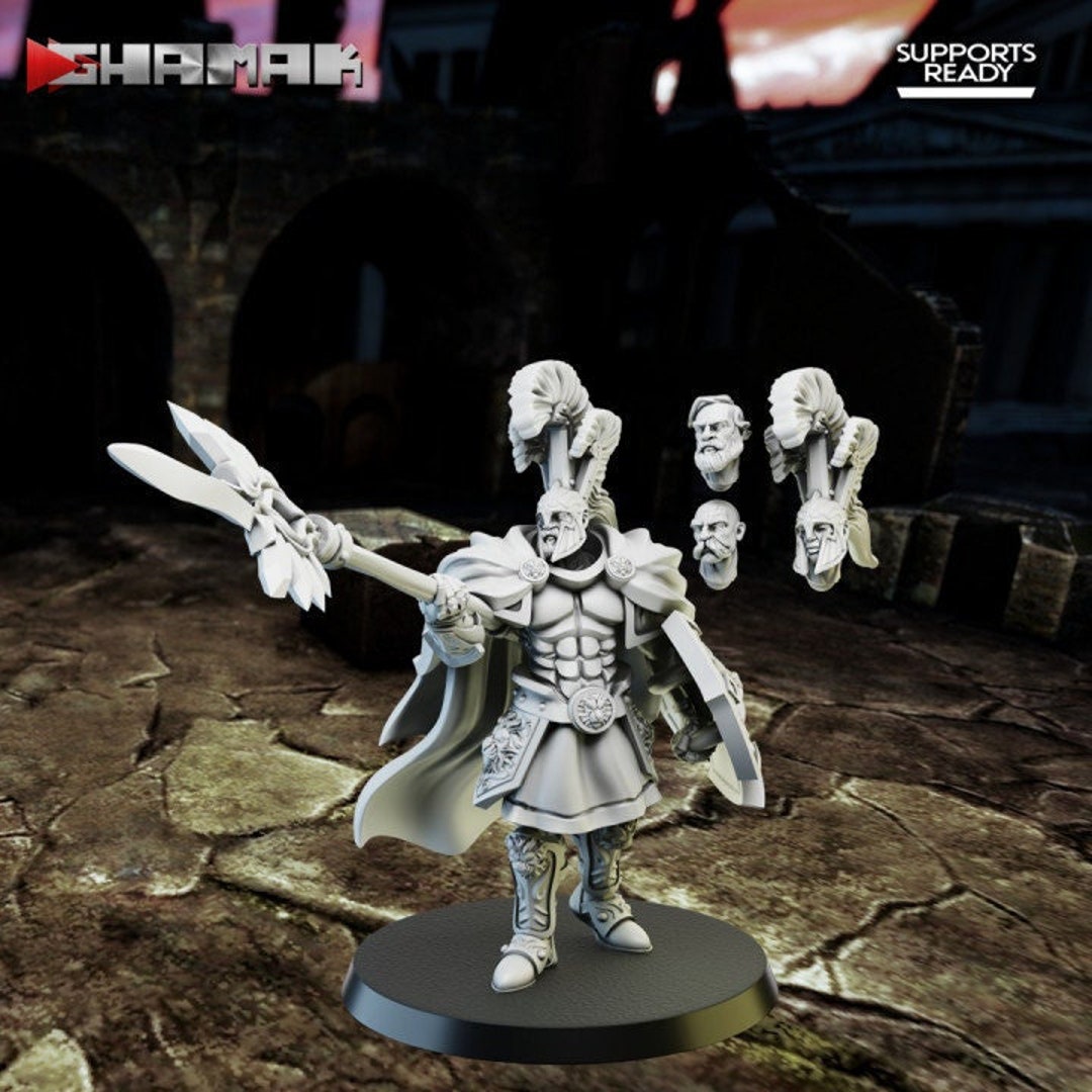 Spartan Paladin Warrior Spearman V5 | Premium Dnd Miniature Mini | 28mm ...