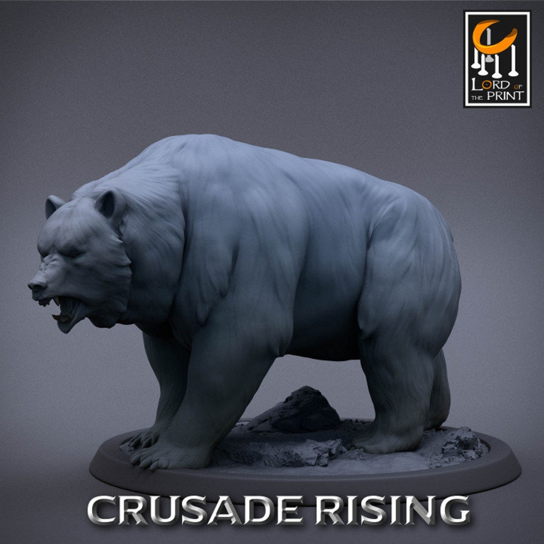 Wild Bear V3 Dnd Miniatures Compatible With 28mm 32mm Fantasy Minis ...