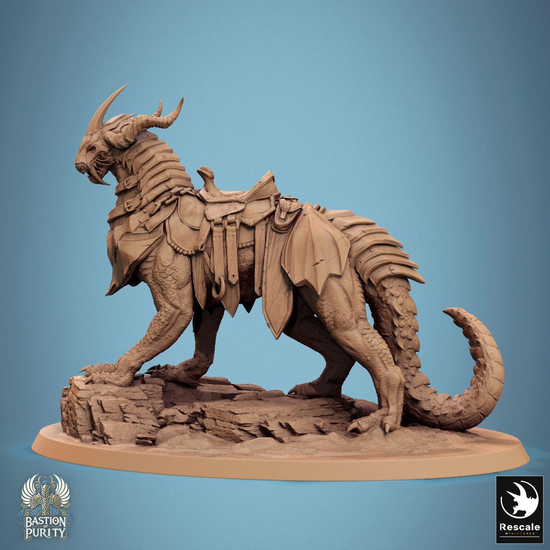 Armored Sabertooth Tiger V8 Premium Dnd Miniature Mini Resin 3D Printed ...