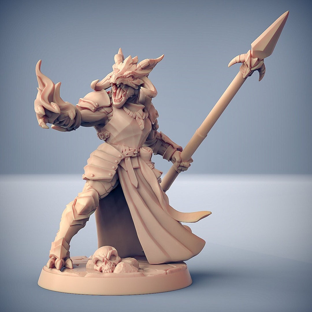 Female Dragonborn Warlock Wizard Sorcerer F Premium Dnd Miniature Mini ...