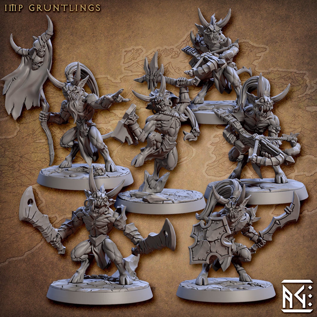 6x Imp Pack Dnd Miniatures Compatible With 28mm 32mm Fantasy Minis ...