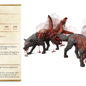 Infected Wolfs Dnd Miniatures Compatible With 28mm 32mm Fantasy Minis ...