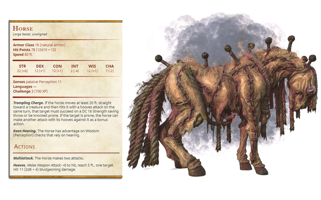 Horse Puppet | Premium 3D Printed Miniatures 28mm 32mm to 100mm | Dnd ...