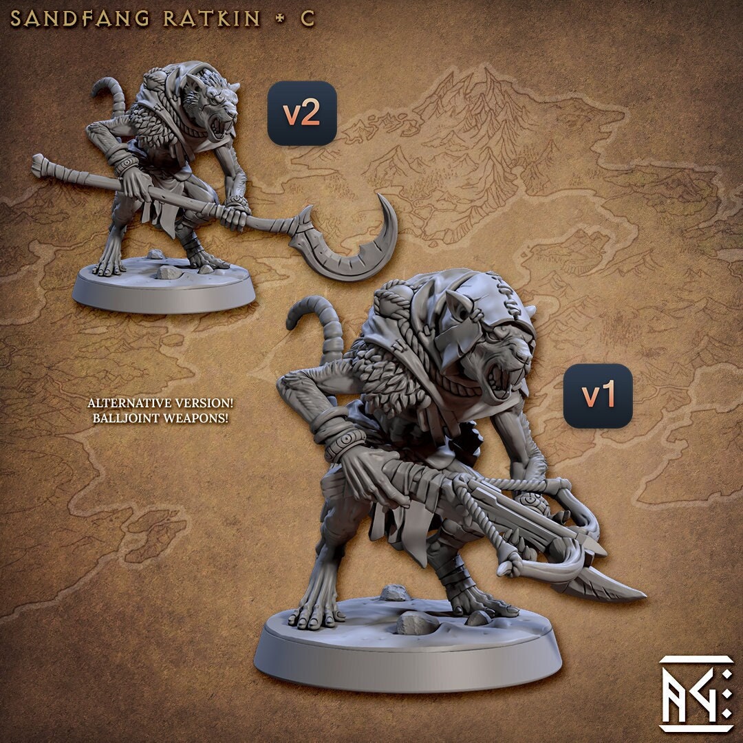 Ratfolk Warrior C Premium Dnd Miniature Mini Figure Figurine - Etsy