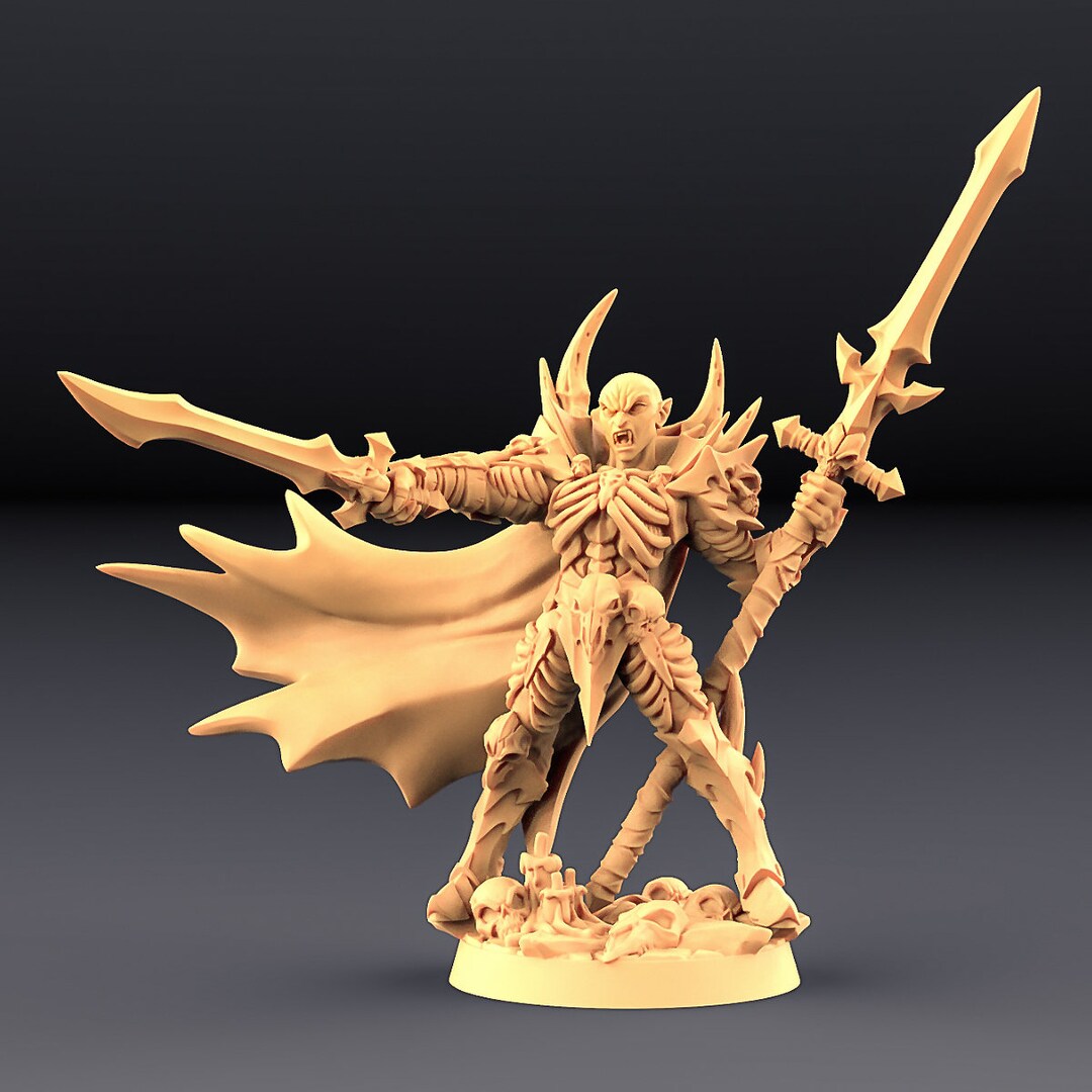 Vampire Lord Dnd Miniatures Compatible With 28mm 32mm Fantasy Minis ...