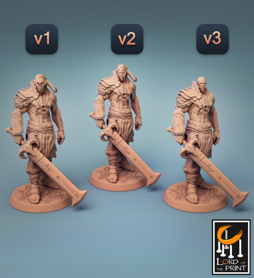 Goliath Viking Barbarian Sword Premium Dnd Miniature Mini Figurine ...