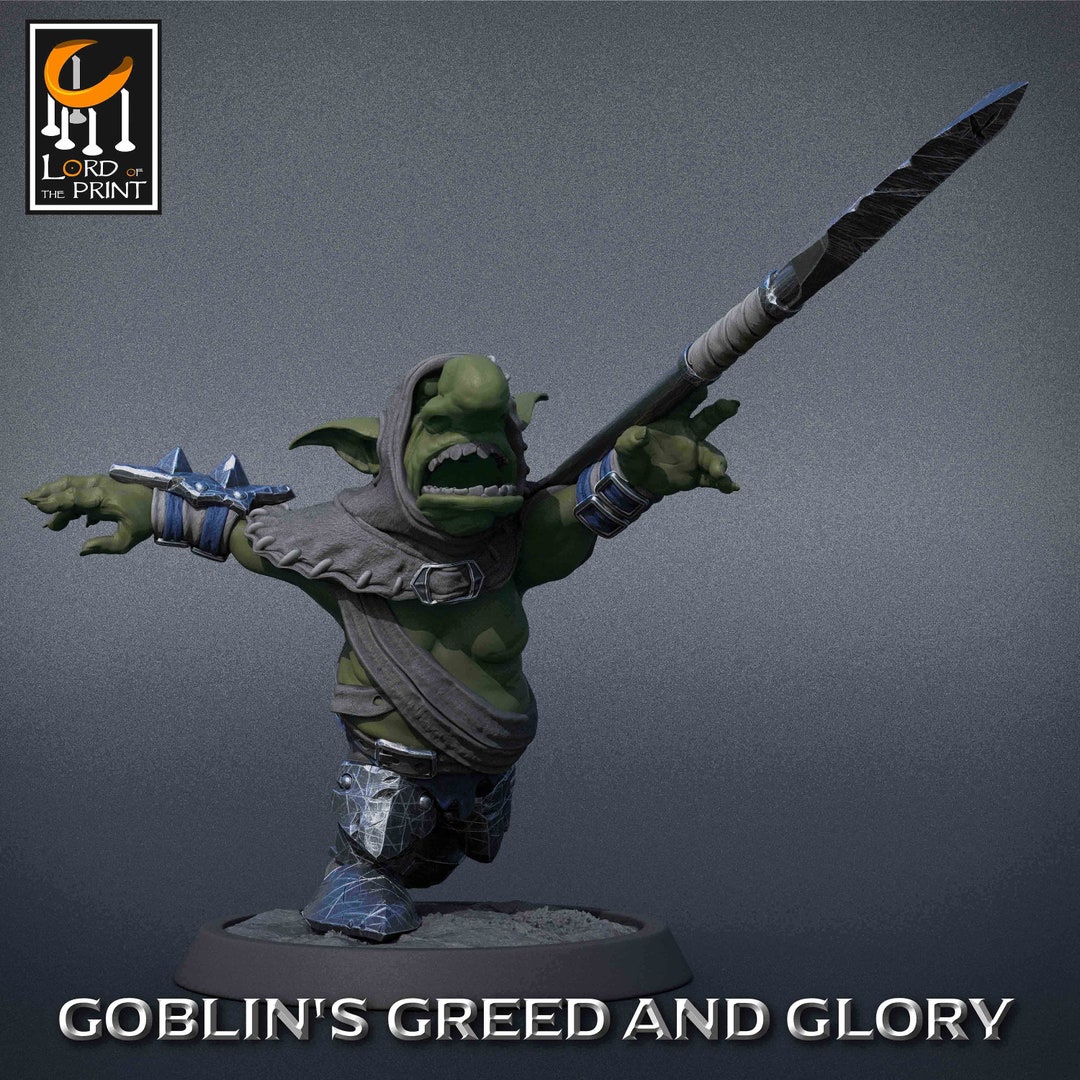Goblin Warrior V15 Premium Dnd Miniature Mini Sanded & Primed 28mm 32mm ...