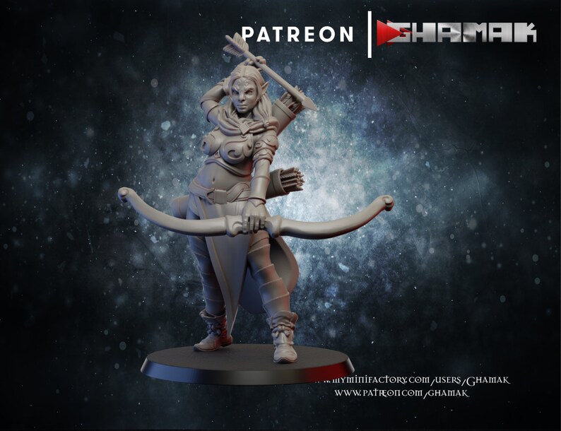 Female Firbolg Archer Ranger Premium 3D Printed Miniatures - Etsy