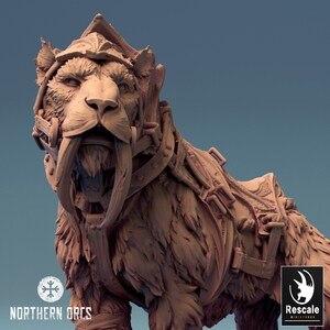 Sabertooth Armored Mount V6 Dnd Miniatures Compatible With 28mm 32mm ...