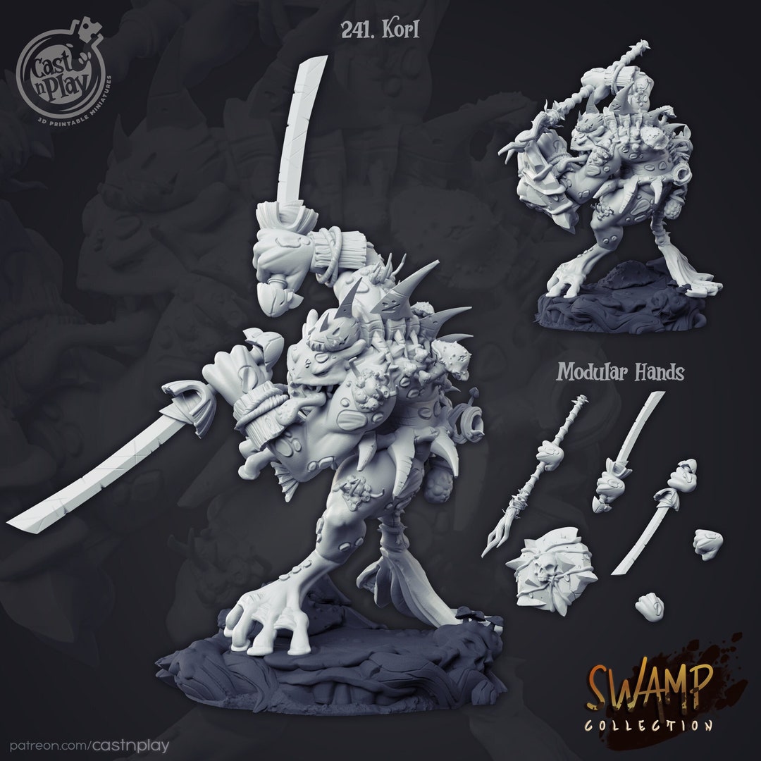 Swamp Slaadi Frogfolk Frog Toad Korl | Dnd Miniature Mini | 28mm 32mm ...