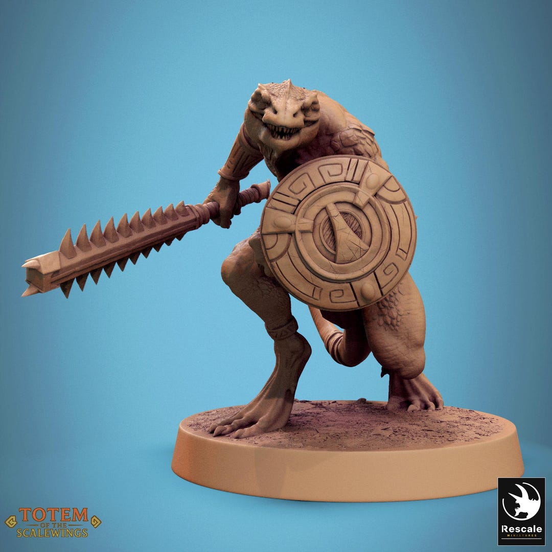 Lizardfolk Lizardman Murkborn V14 Dnd Miniatures Compatible With 28mm ...