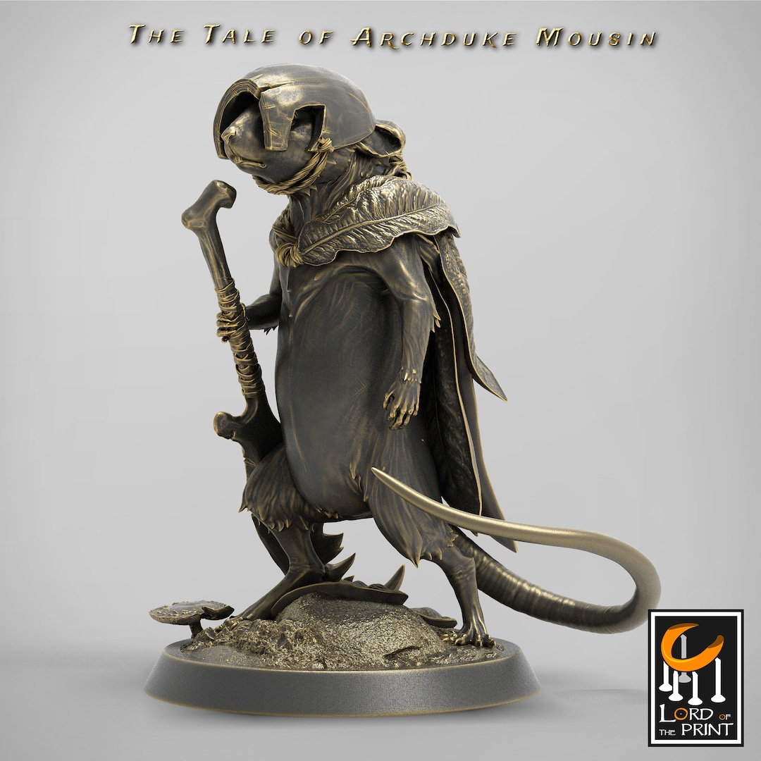 Mousefolk Paladin Ranger V15 Premium Dnd Miniature Mini Ratfolk Mouse ...