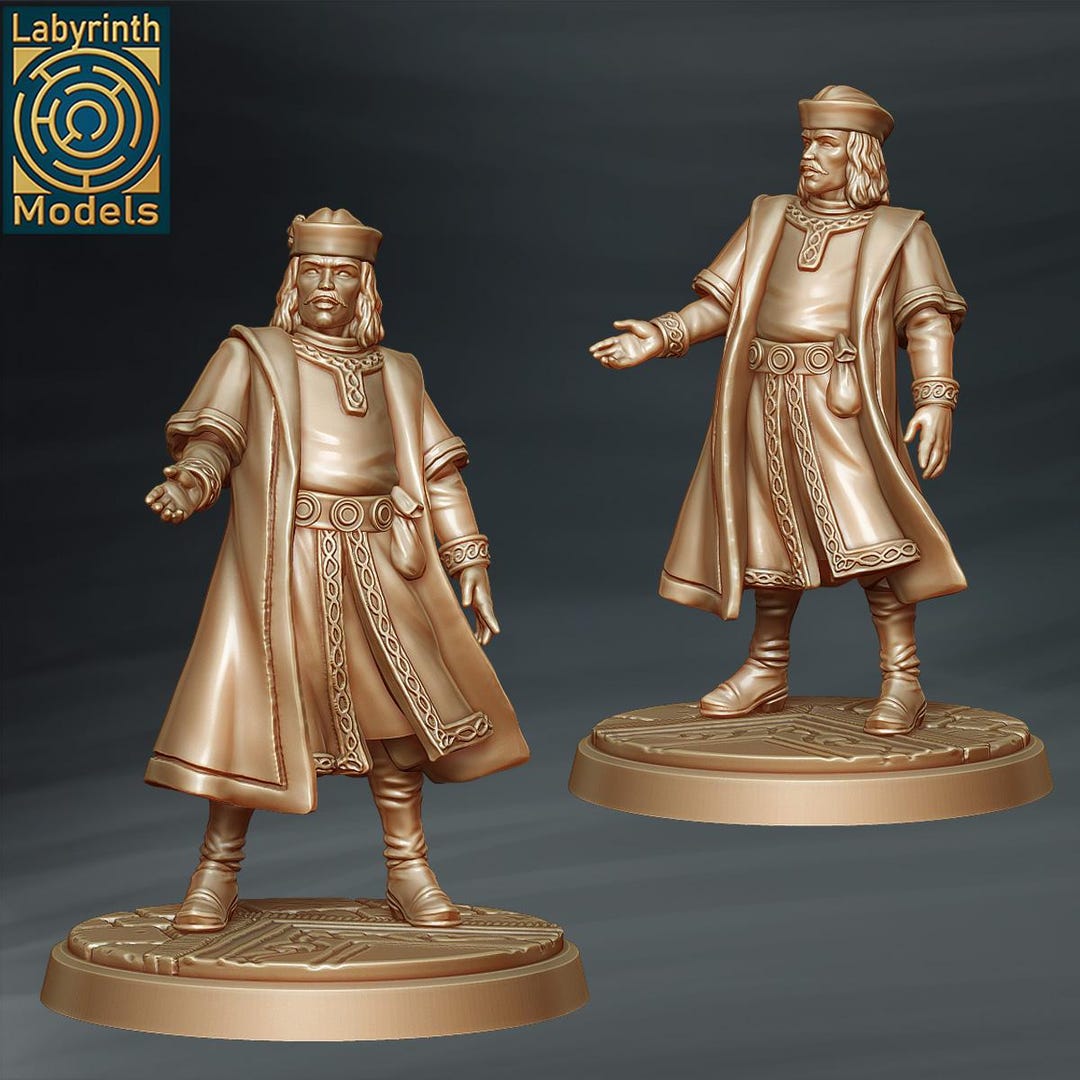 Royal Noble Man V2 Dnd Miniatures Compatible With 28mm 32mm Fantasy ...