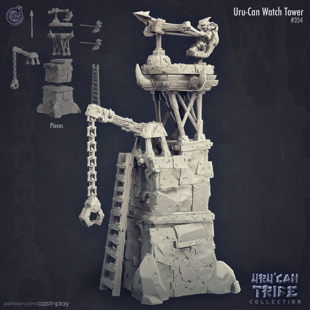 Urucan Tribe Watchtower Premium Dnd Miniature Mini | 28mm 32mm to 100mm ...