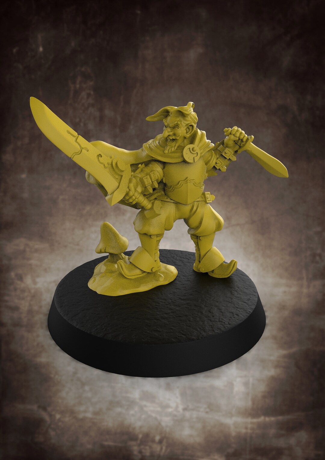 Gnome Warrior Fighter Premium 3D Printed Fantasy Tabletop Miniatures ...