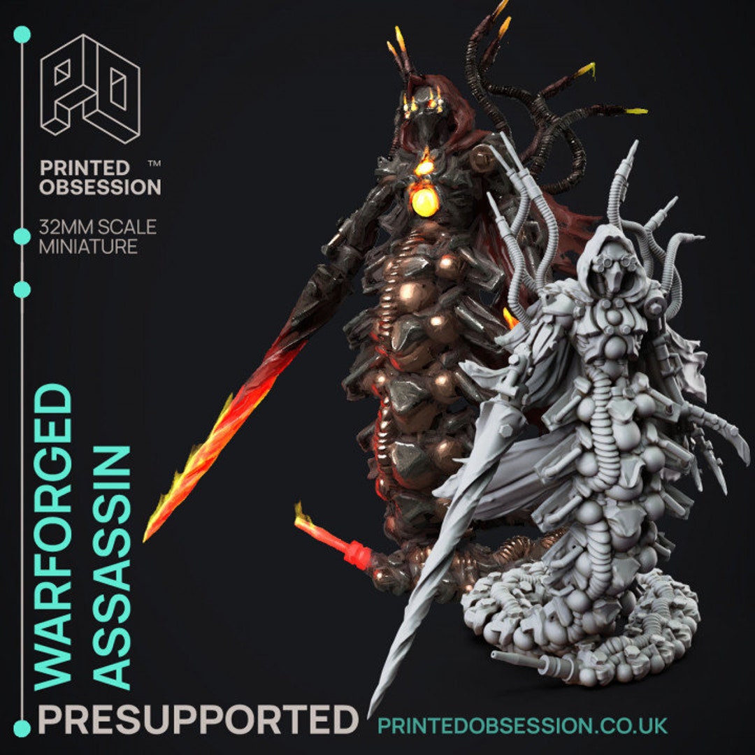 Warforged Assassin | Premium 3D Printed Tabletop Miniatures 28mm 32mm ...