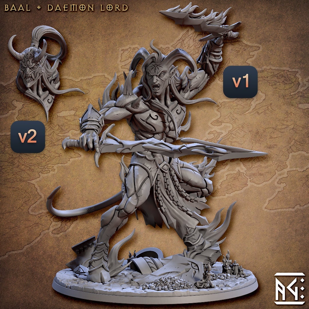 Demon Lord Premium Dnd Miniature Mini | Tiefling Devil Abyssal Lord ...
