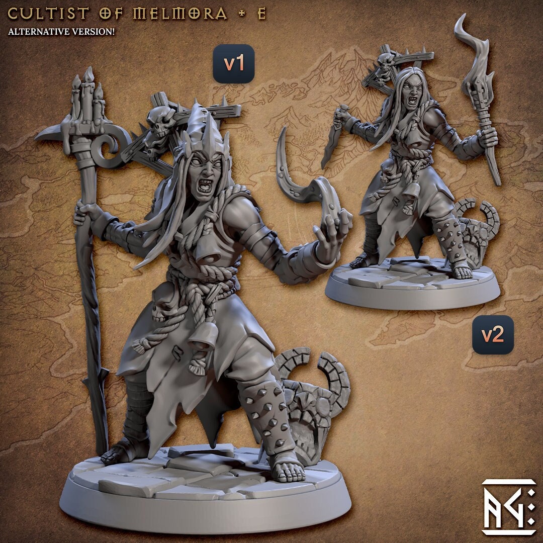 Female Cultist Sorceress Witch Rogue E Premium Dnd Miniature Mini ...