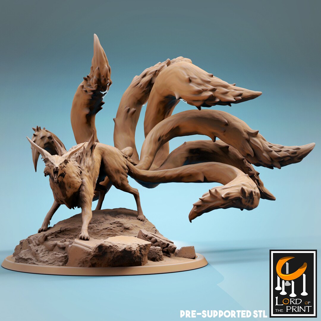 Fox Kitsune Dnd Miniatures Compatible With 28mm 32mm Tabletop Fantasy ...