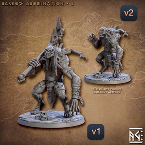 4x Ghoul Abomination Pack Premium Dnd Miniature Mini | Undead Skeleton ...