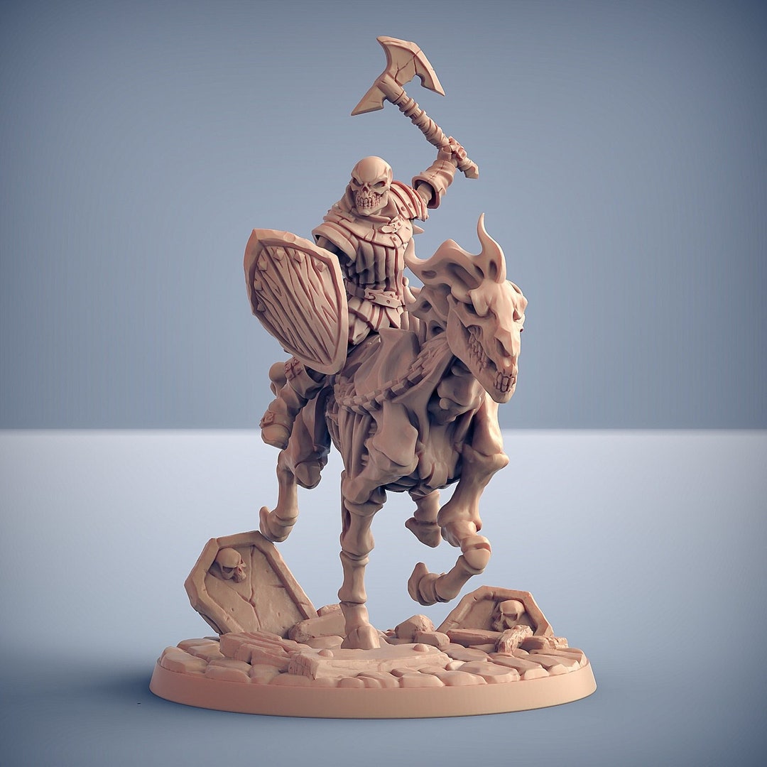Undead Skeleton Knight Rider C Premium Dnd Miniature Mini Sanded ...