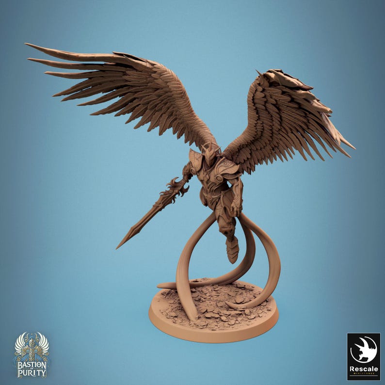 Aasimar Paladin Angel V6 Dnd Miniatures Compatible With 28mm 32mm ...