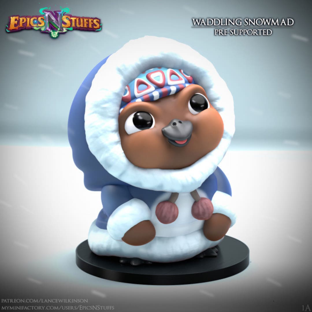 Waddling Snowman Premium Dnd Miniature Mini Sanded & Primed Resin 3D ...
