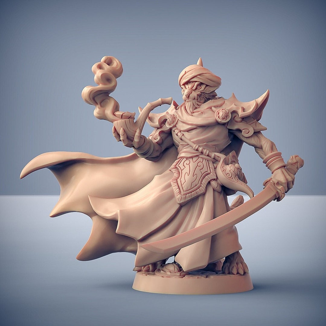 Tabaxi Rakshasa Kämpfer Premium dnd Miniatur Mini Figur Figur Harz 3D ...