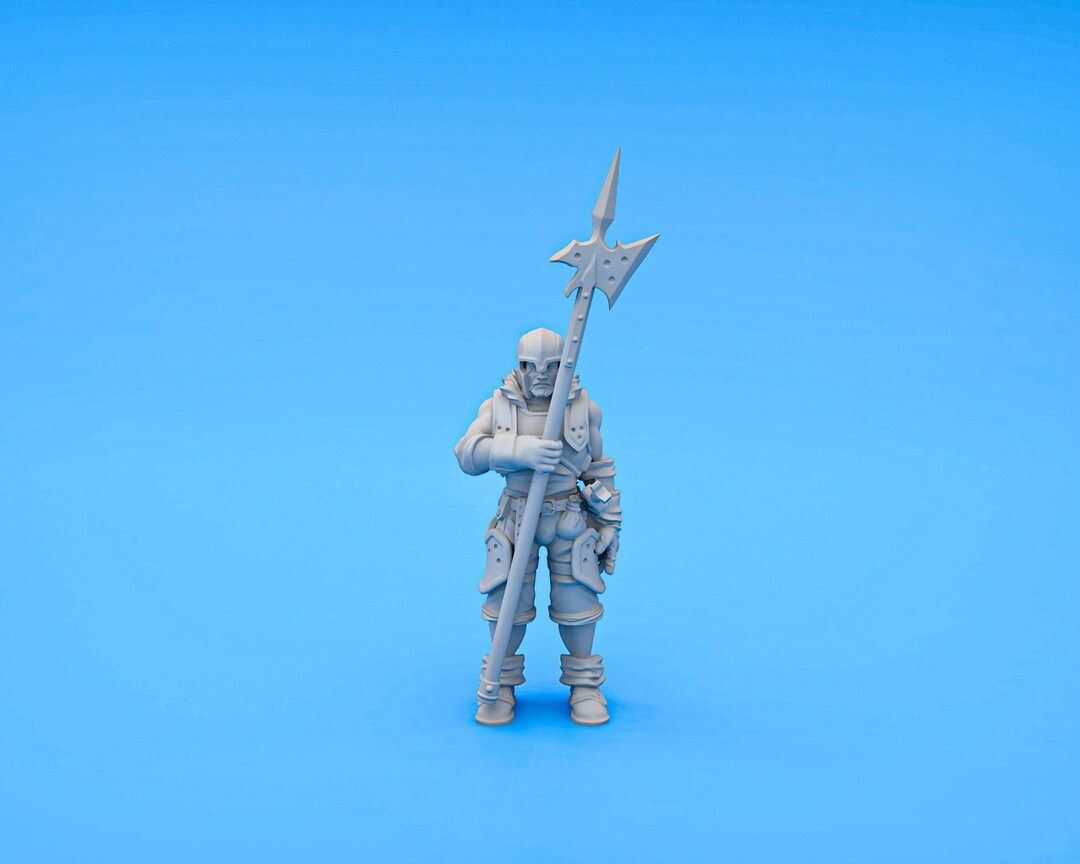 Pikeman Halberdier V3 Premium Dnd Miniature Mini Warrior | Resin 3D ...