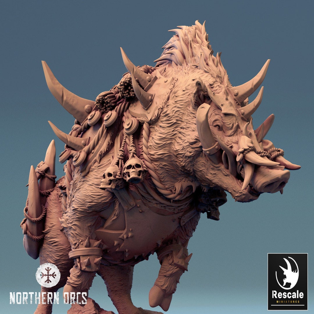 Boar Armored Saddle V1 Dnd Miniatures Compatible With 28mm 32mm Fantasy ...