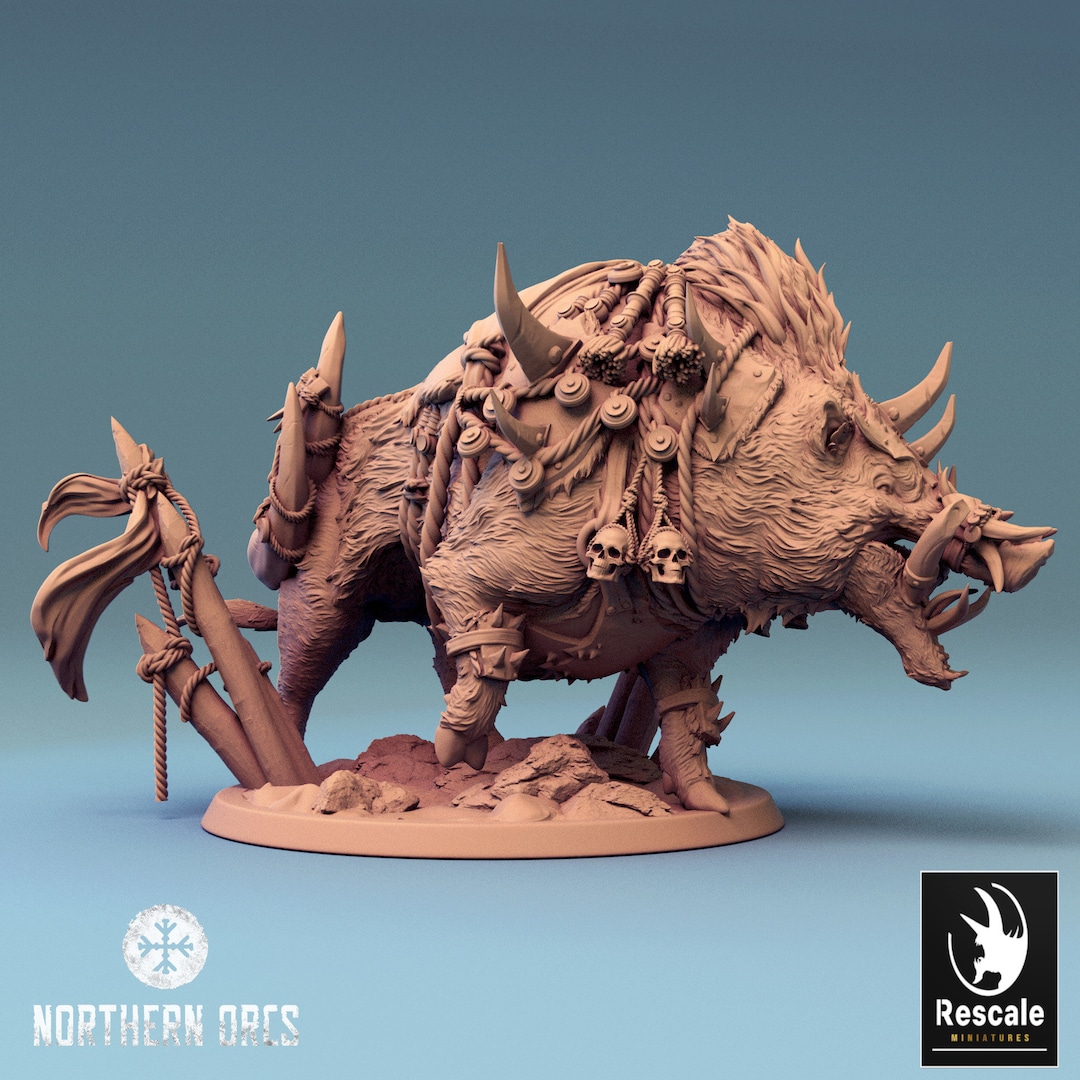 Boar Armored Miniature Saddle V8 Premium Dnd Miniature Mini | Resin 3D ...