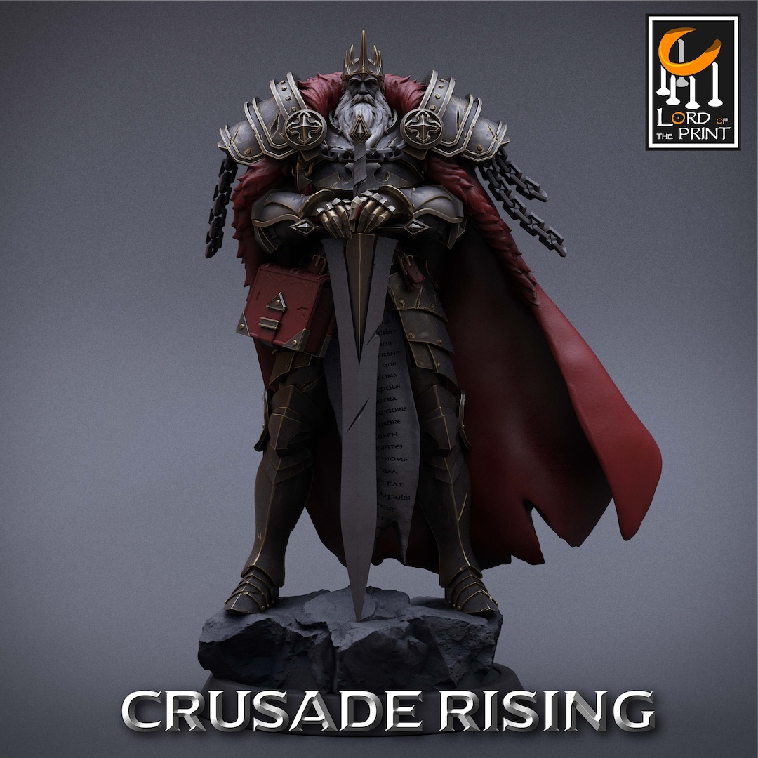 King Paladin Knight Dnd Miniatures Compatible With 28mm 32mm TTRPG ...