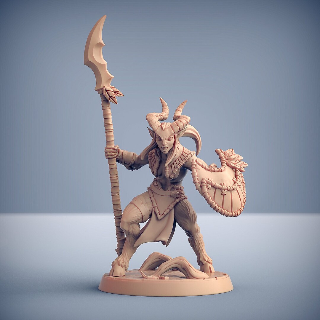 Female Satyr Warrior F Premium Dnd Miniature Mini | Resin 3D Printed ...