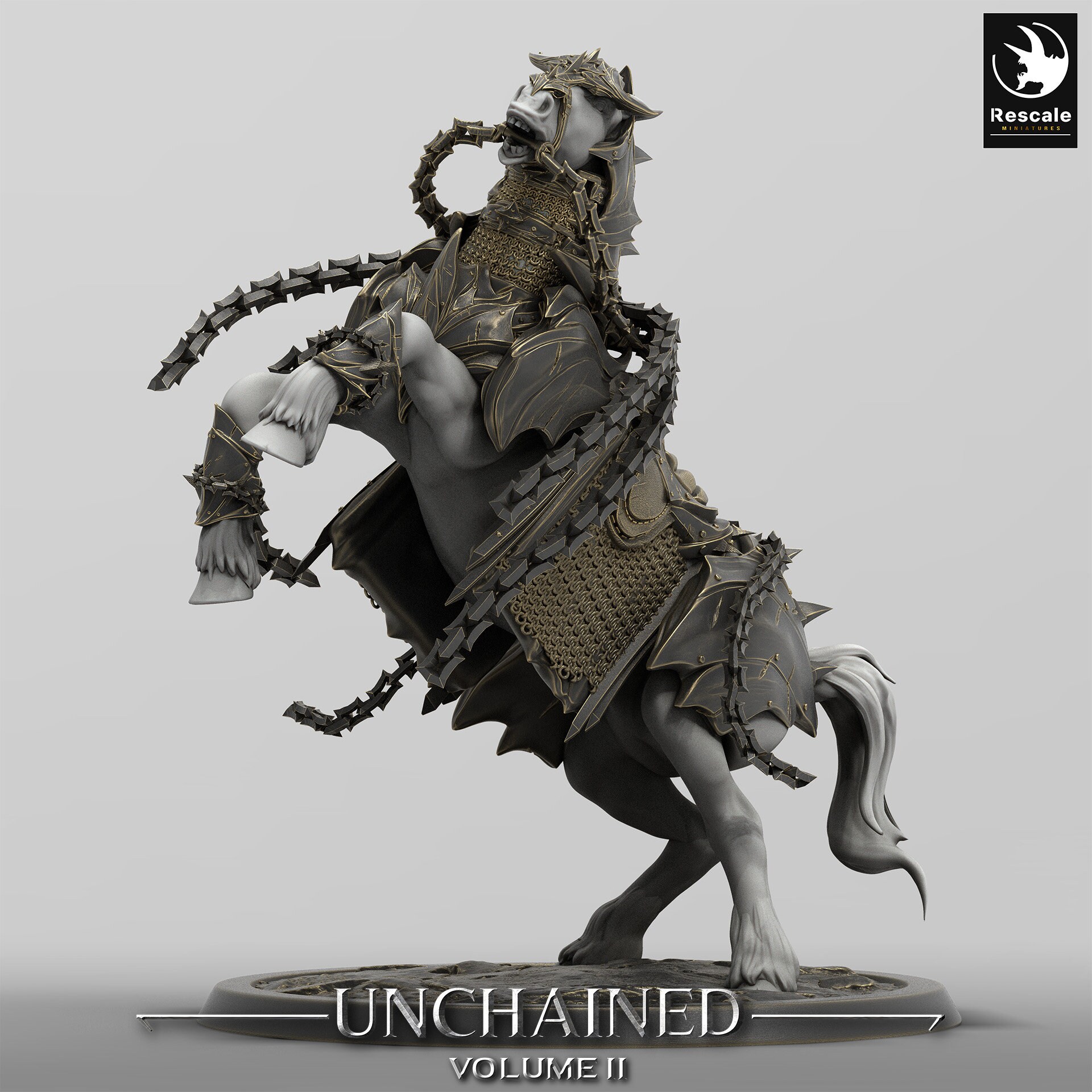 Armored Horse Mount V6 Dnd Miniatures Compatible With 28mm 32mm Fantasy ...