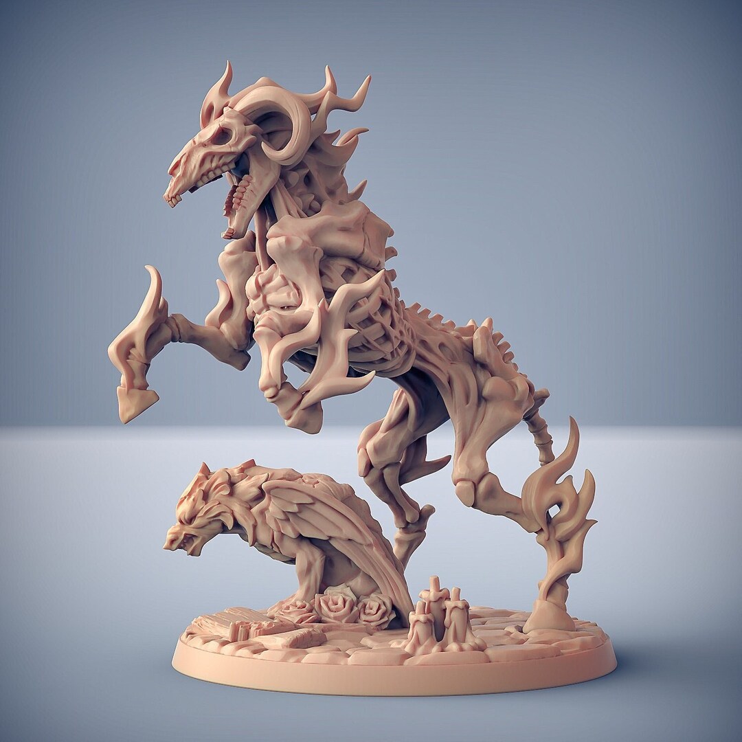 Nightmare Hell Steed Undead Horse Premium Dnd Miniature Mini | Resin 3D ...