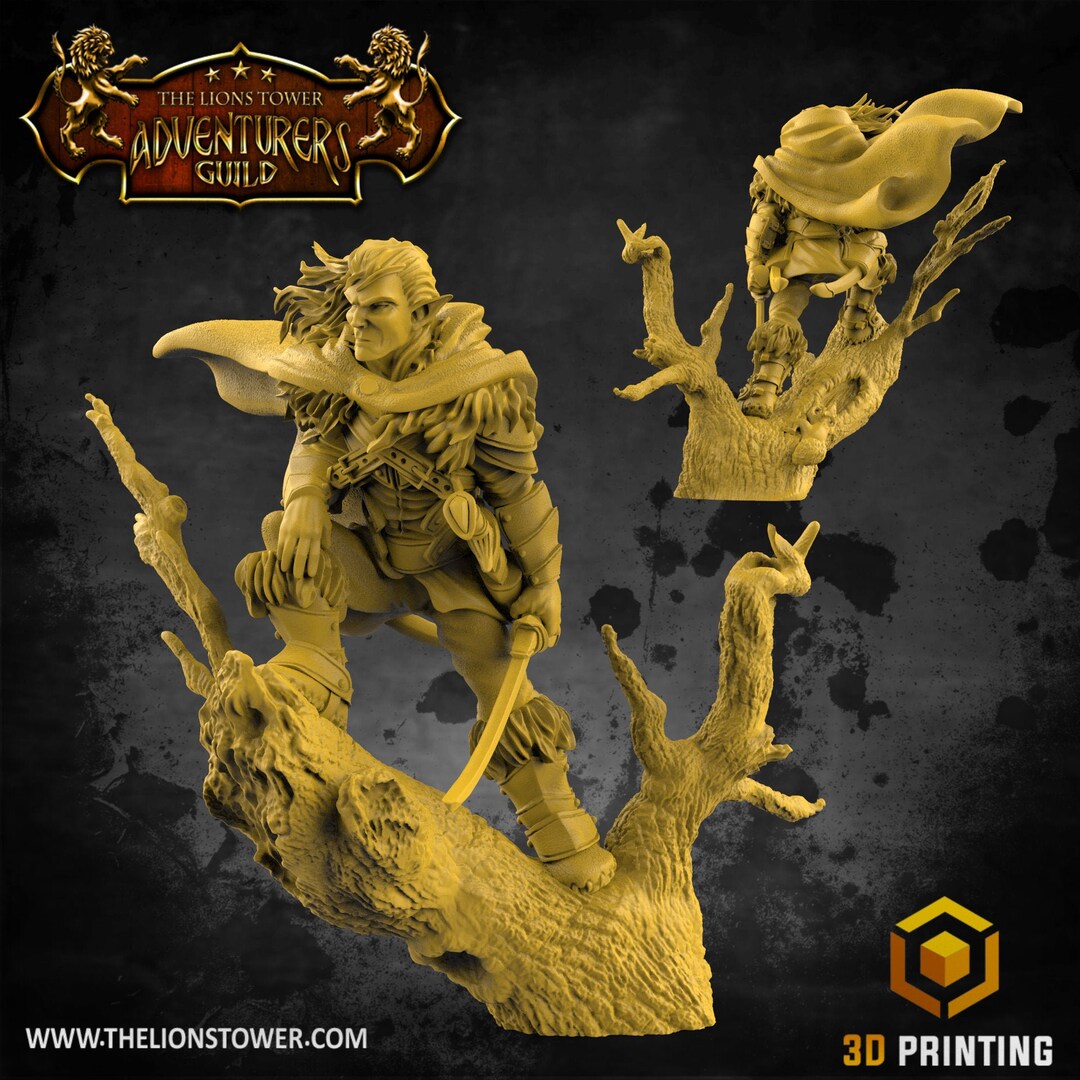 Elf Ranger Premium 3D Printed Tabletop Miniatures 28mm to 100mm Dnd ...